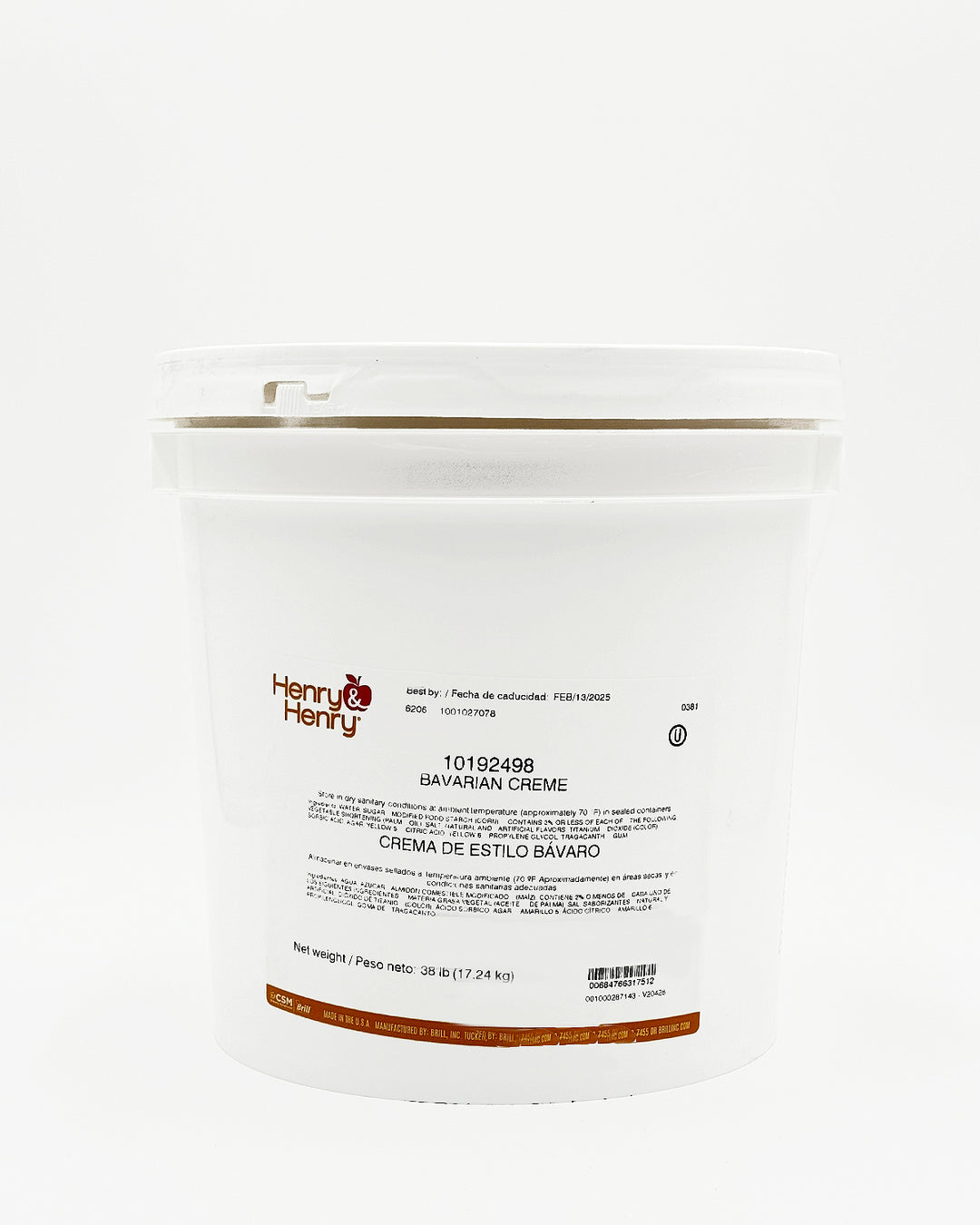 Bavarian Crème Filling 38# HH – texasbakerysupply
